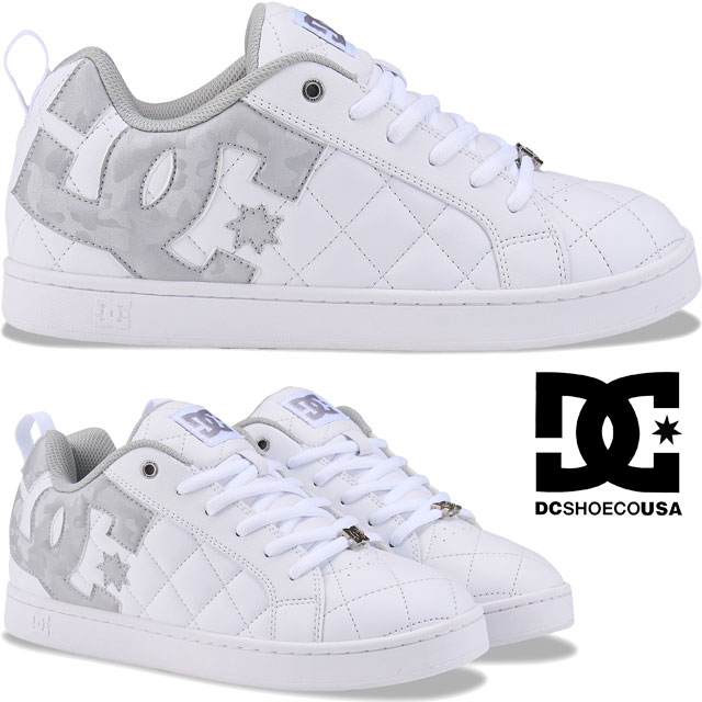 送料無料 スニーカー ローカット メンズ AW 秋冬 新作 秋新作 冬新作 人気 流行 定番 2025 ディーシーシュー DC SHOES SE SN DM254305 WSL アライアンス キルティング ホワイト/シルバー 白 カモフラ 靴