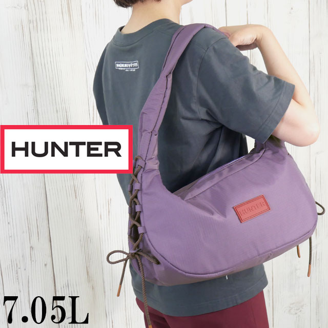 送料無料 ショルダーバッグ レディース ユニセックス AW 秋冬 新作 秋新作 冬新作 人気 流行 定番 2025 ハンター HUNTER 7.05L BAG 2WAY UBS3932NRS トラベル ホーボー シリング 斜め掛け バッグ 肩掛け 手持ち 旅行 半月型 かばん バック ドリーミーグレープ 鞄