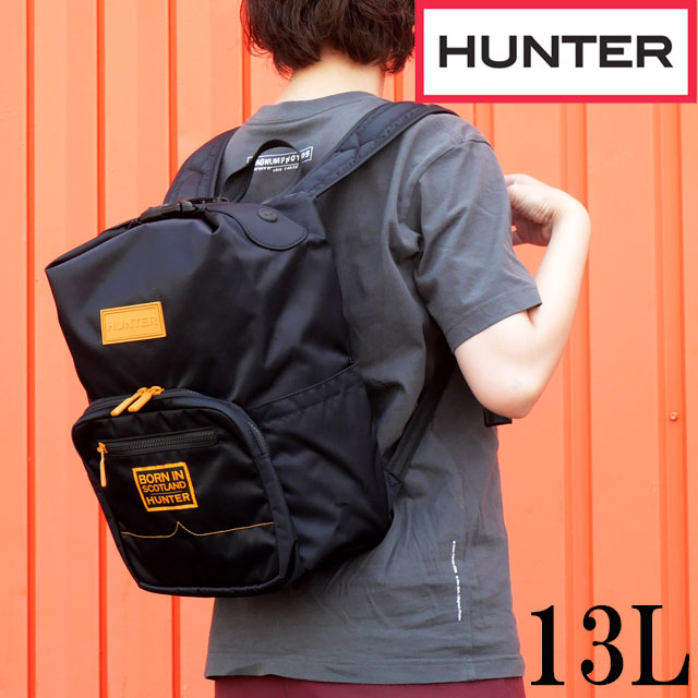 送料無料 バックパック メンズ レディース AW 秋冬 新作 秋新作 冬新作 人気 流行 定番 2025 ハンター HUNTER 13L UBB5551KBM リュック ナイロン パイオニア ミディアム トップクリップ ボーン イン スコットランド デイパック バッグ 黒 耐水 鞄