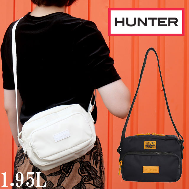 メール便送料無料 ショルダーバッグ メンズ レディース AW 秋冬 新作 秋新作 冬新作 人気 流行 定番 2025 ハンター HUNTER UBX5556KBM BAG ナイロン クロスボディ ボーン イン スコットランド ショルダーポーチ 斜め掛け 肩掛け 小さめ バック 黒 クリーム 鞄