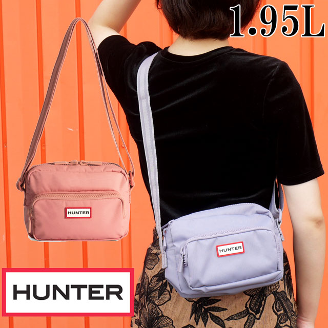 メール便送料無料 ショルダーバッグ メンズ レディース AW 秋冬 新作 秋新作 冬新作 人気 流行 定番 2025 ハンター HUNTER UBX3930KBM ナイロン クロスボディ バッグ ミニバッグ ショルダーポーチ 斜め掛け 肩掛け コンパクト ロゴ 薄紫 ピンク