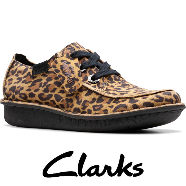 送料無料 レースアップ ローカット レディース AW 秋冬 新作 秋新作 冬新作 人気 流行 定番 2025 クラークス Clarks 26183040 ファニードリーム 本革 靴 レオパードスエード