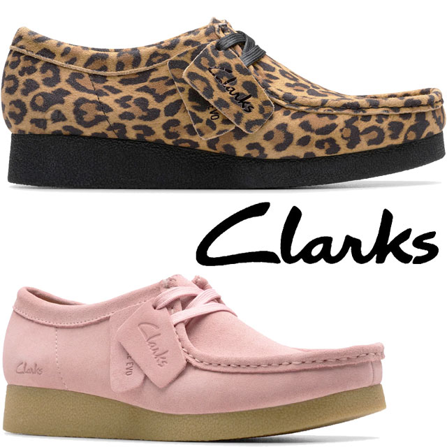 送料無料 モカシン レースアップ ローカット レディース AW 秋冬 新作 秋新作 冬新作 人気 流行 定番 2025 クラークス Clarks 26184612 26184536 ワラビー エヴォシューズ 本革 靴 クレープソール アンクルブーツ スエード レオパード ダスティローズ
