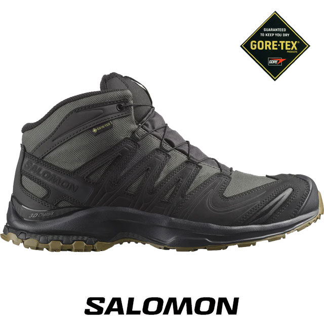 送料無料 レースアップ ゴアテックス メンズ レディース AW 秋冬 新作 秋新作 冬新作 人気 流行 定番 2025 サロモン SALOMON XA 478226 ハイキングブーツ トラッカー 防水 ハイキングシューズ 滑りにくい 靴 ミッドカット アウトドア ブラック