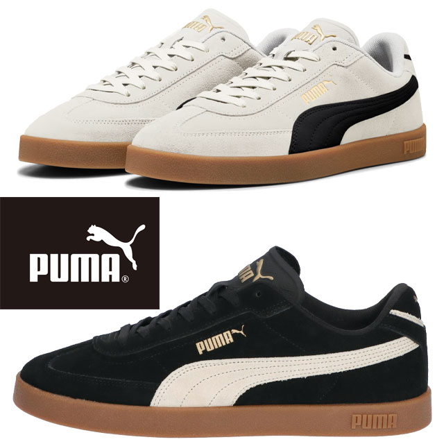 送料無料 スニーカー ローカット レディース AW 秋冬 新作 秋新作 冬新作 人気 流行 定番 2025 プーマ PUMA PUMA CLUB 2 ERA 400717 01 10 スウェード プーマブラック-アルパインスノー ベイパーグレー-プーマブラック 黒 灰色 靴