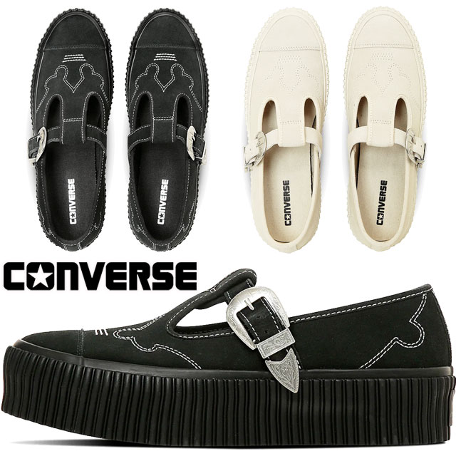 送料無料 ローカット メンズ レディース AW 秋冬 新作 秋新作 冬新作 人気 流行 定番 2025 コンバース CONVERSE WT OX 31315840 31315841 厚底 オールスター リフテッド リブテープ Ｔストラップ ストラップシューズ チャンキーソール ウエスタン ブラック 黒 靴