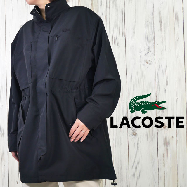 送料無料 長袖 レディース AW 秋冬 新作 秋新作 冬新作 人気 流行 定番 2025 ラコステ LACOSTE BF022 031 アウター ユーティリティマウンテンパーカ 撥水 コート 前開き アパレル 防寒 上着 アウトドア シンプル ウェア ブラック 黒 服