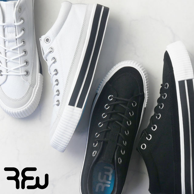送料無料 スニーカー メンズ AW 秋冬 新作 秋新作 冬新作 人気 流行 定番 2025 アールエフダブリュー RFW RFW R-2530471 ベーグルミッドSTD1 ミッドカット キャンバスニーカー 履きやすい 紐靴 ホワイト ブラック アールエフダブリュー