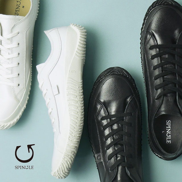 送料無料 スニーカー レースアップ ローカット メンズ レディース AW 秋冬 新作 秋新作 冬新作 人気 流行 定番 2025 スピングル SPINGLE SP-110 日本製 レザースニーカー 本革 靴 カンガルーレザー ブラック/ブラック ホワイト
