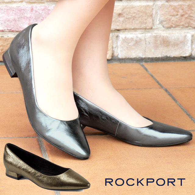 送料無料 パンプス レディース AW 秋冬 新作 秋新作 冬新作 人気 流行 定番 2025 ロックポート ROCKPORT RMF-Q25F 12M 14M テッサ フラットパンプス ポインテッドトゥ ローヒール 疲れない 低めヒール 履きやすい 太めヒール 本革 レザーシューズ 靴