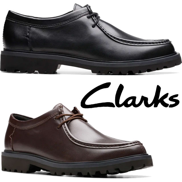送料無料 モカシン メンズ AW 秋冬 新作 秋新作 冬新作 人気 流行 定番 2025 クラークス Clarks 26183729 26183730 バーウィックシーム 軽量 革靴 ワラビー レザーシューズ 本革 ブラックレザー 黒 ブラウンレザー 紐靴