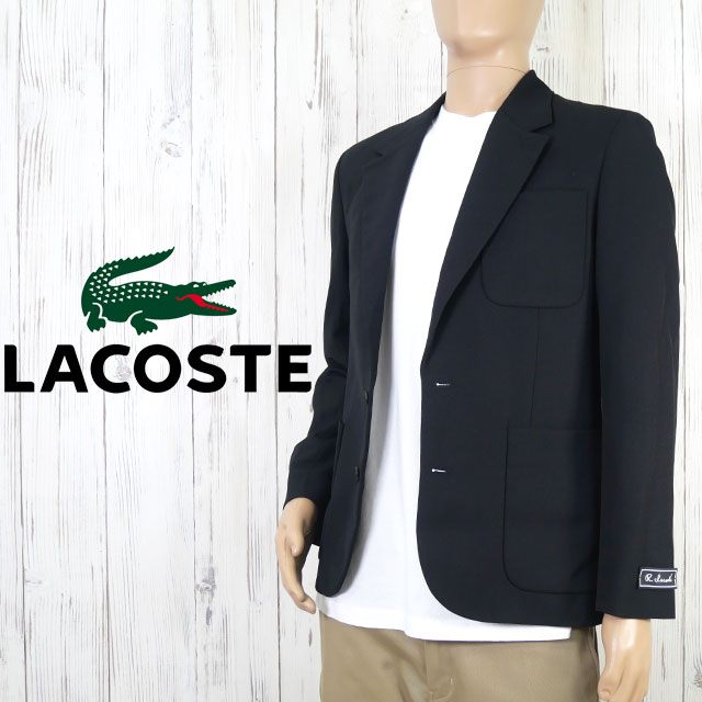 送料無料 長袖 メンズ AW 秋冬 新作 秋新作 冬新作 人気 流行 定番 2025 ラコステ LACOSTE VH8506 Jacket テーラードジャケット ウールブレンドツイルブレザー トップス アウター 上着 ポケット シンプル きれカジ アパレル ウエア 黒