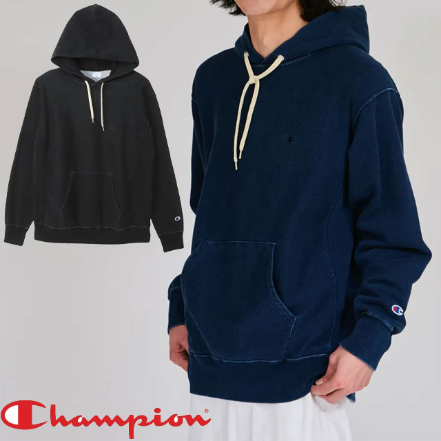 送料無料 長袖 メンズ レディース AW 秋冬 新作 秋新作 冬新作 人気 流行 定番 2025 チャンピオン Champion C3-C110 スウェットパーカー リバースウィーブ(R) フーデッドスウェットシャツ トップス プルオーバー ロゴ 裏毛 服 アパレル 黒 紺