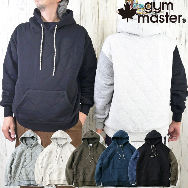 送料無料 長袖 メンズ AW 秋冬 新作 秋新作 冬新作 人気 流行 定番 2025 ジムマスター gym master G633703 フーディー ウェーブキルトプルパーカー プルオーバー ウェア カンガルーポケット アウター トップス ウェア上着 フード 中綿 防寒 キルティング アパレル