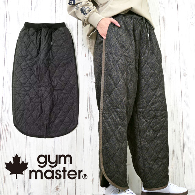 送料無料 ジャガードキルトラウンドカットパンツ メンズ レディース AW 秋冬 新作 秋新作 冬新作 人気 流行 定番 2025 ジムマスター gym master G621777 04 34 ボトム 長ズボン 中綿 キルティングパンツ ワイドシルエット アパレル 防寒 軽量 ウェア チャコール ブラウン 服