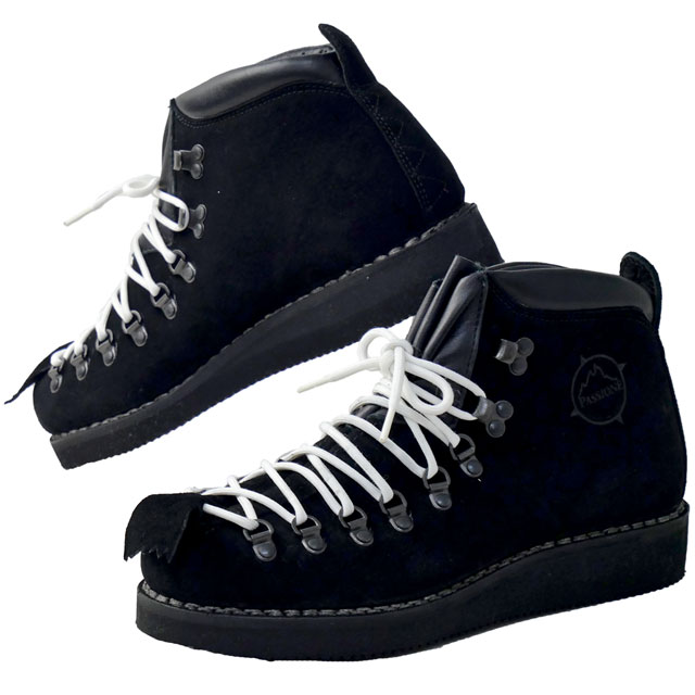 送料無料 ブーツ マウンテンブーツ メンズ AW 秋冬 新作 秋新作 冬新作 人気 流行 定番 2026 タス TAS TA11-001 パッショーネブーツ 軽量 カジュアルシューズ アンクルブーツ スエード アンクル丈 ビブラムソール ブラック 黒 イタリア製 紐靴