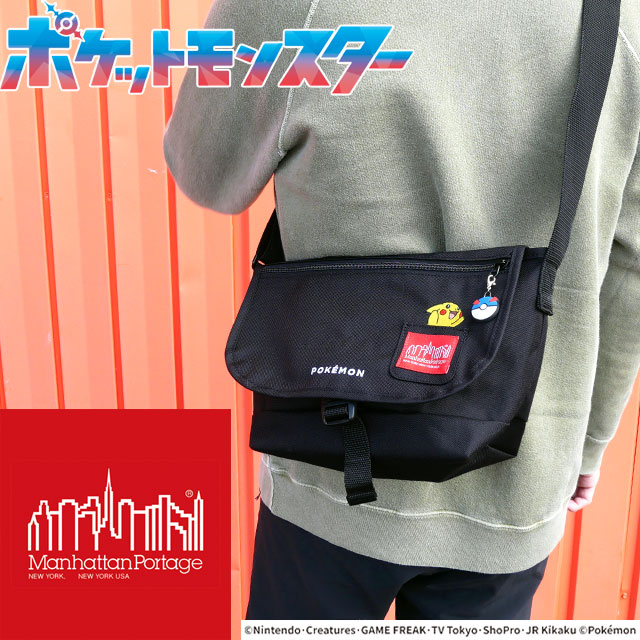 送料無料 ショルダーバッグ メンズ レディース AW 秋冬 新作 秋新作 冬新作 人気 流行 定番 2026 マンハッタンポーテージ Manhattan Portage MP1605-JR-FZP-PKMN25 NYLON MESSENGER BAG (SM) FZP Pokemon 25 鞄 ポケットモンスター 刺繍 ピカチュウ バック