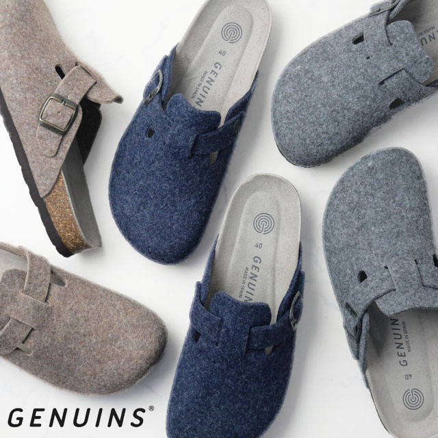 送料無料 コンフォートサンダル メンズ AW 秋冬 新作 秋新作 冬新作 人気 流行 定番 2026 ジェニュインズ GENUINS G106669 G106632 G106633 RIVA FELT スペイン製 サボサンダル リヴァ フェルト クロッグサンダル ネイビー ブラウン グレー