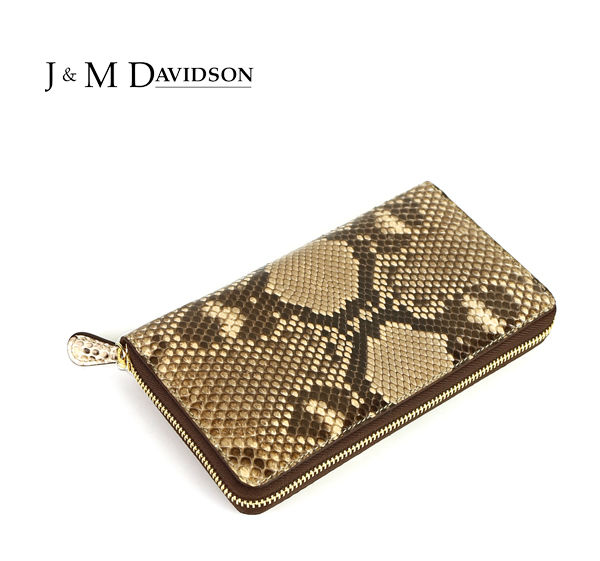 J&M DAVIDSON(ジェイ＆エム デヴィッドソン) パイソンレザー ラウンドファスナー 長財布“NEW SIZE L ZIP WALLET”・10011-7363    　 レディース メンズ 男性 女性 誕生日プレゼント ギフト 新品 父の日　バレンタインアイテム