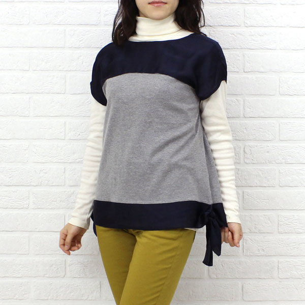 dahl'ia(ダリア)コットン 別布使い リボン ニットプルオーバー・DKT-69H-1721302【レディース】    レディース 女性 誕生日プレゼント ギフト 正規品 新品