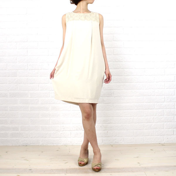 edi(エンリコドマーニ)ナイロン ポリエステル ラメレース ノースリーブ タック ワンピース・60430185-3051401【ワンピー    レディース 女性 誕生日プレゼント ギフト 正規品 新品