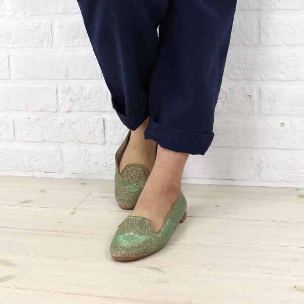 La Tenace(ラ・テナーチェ)ラメ フラット オペラシューズ・149530-00071-3041401【シューズ】    レディース 女性 誕生日プレゼント ギフト 正規品 新品