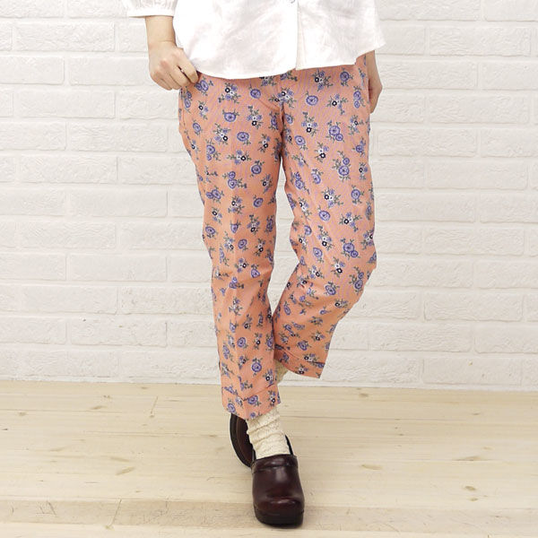 GRANDMA MAMA DAUGHTER by KATO'(グランマ・ママ・ドーター)コットン 9分丈 花柄プリント テーパードパンツ・GP31    レディース 女性 誕生日プレゼント ギフト 正規品 新品