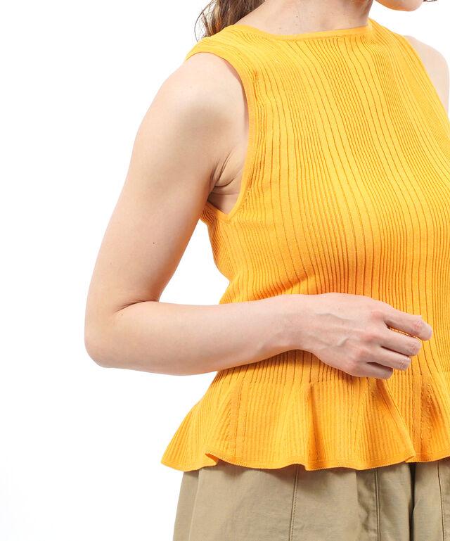 アンフィル プルオーバー サマーニット high twist cotton ribbed-knit