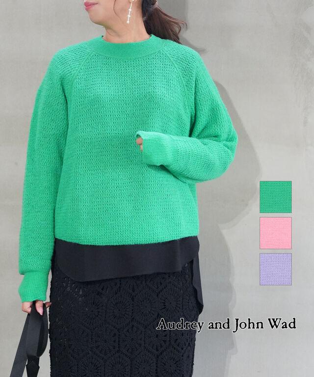 オードリーアンドジョンワッド ラグランニット プルオーバー セーター audrey and john wad H9712 国内正規品 220209 送料無料
