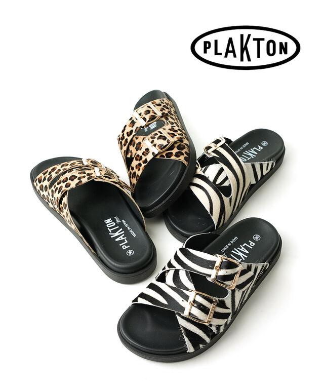 プラクトン フラットストラップサンダル PLAKTON 506170-PO 国内正規品 送料無料 ハラコ レザー