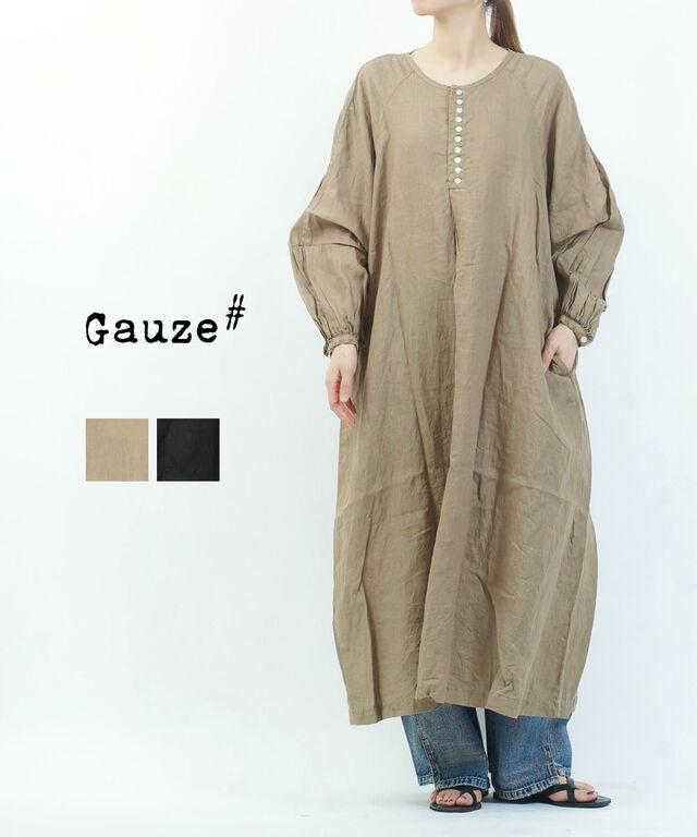 ガーゼ アンティークギャザー ストリング ワンピース Gauze# G935GA 国内正規品 220403 送料無料