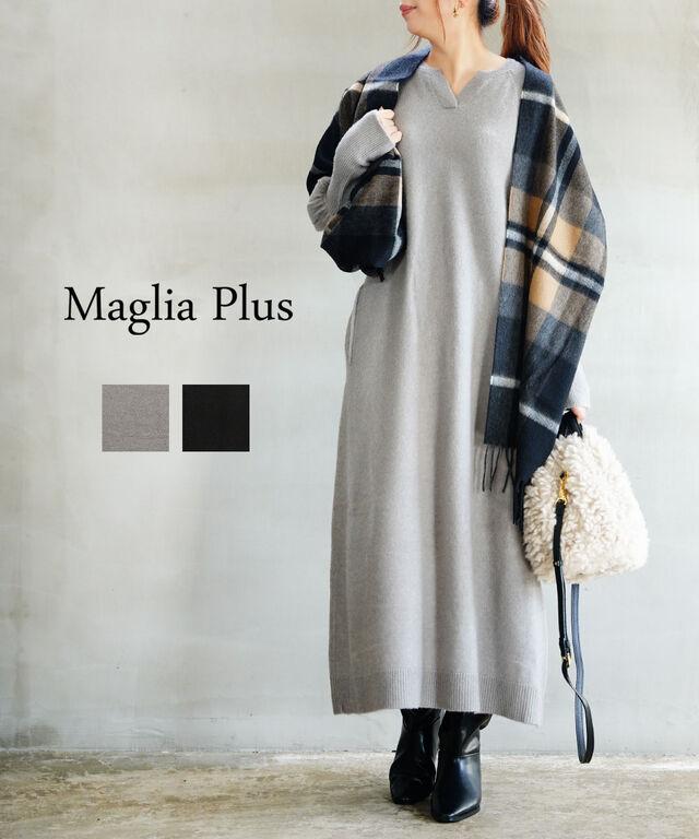 マリアプラス パフスリーブ ニットワンピース Maglia Plus 143702 国内正規品 220409 送料無料