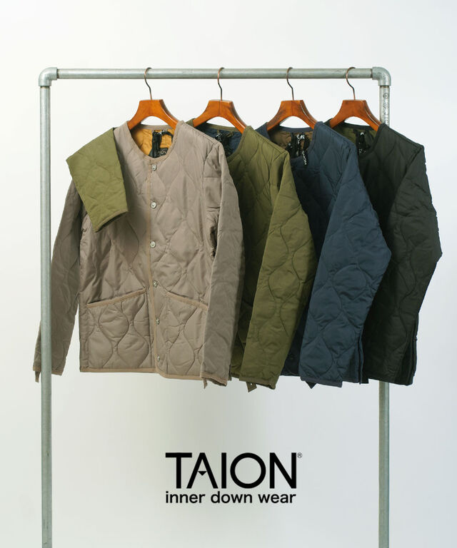 タイオン ミリタリー クルーネック ダウンジャケット TAION TAION-104B2ML-1 国内正規品 220409 送料無料