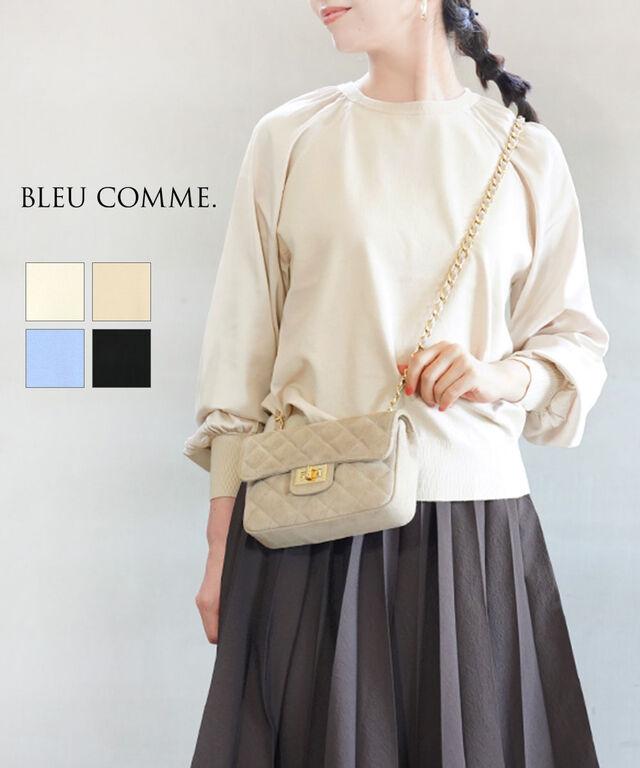 ブルーコム サテン切替えニット BLEU COMME. 516917 国内正規品 2025春夏新作 送料無料