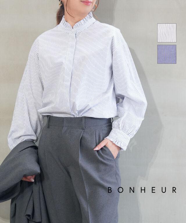 ボヌール スタンドフリルブラウス Bonheur 74142A 国内正規品 2025春夏新作 送料無料