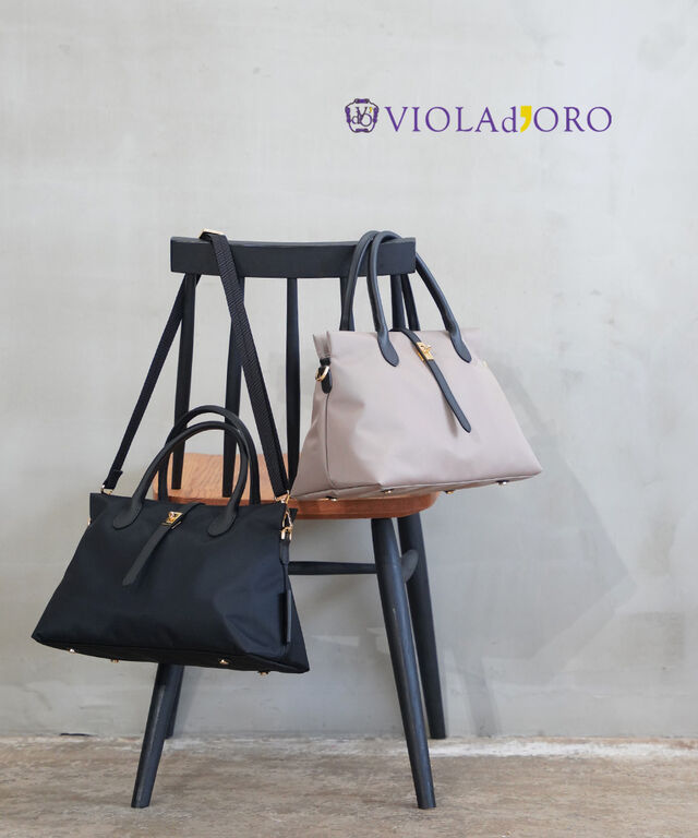 ヴィオラドーロ BIANCA ターンロック付き ナイロントートバッグ VIOLAd'ORO V-2251 国内正規品 2025春夏新作 送料無料
