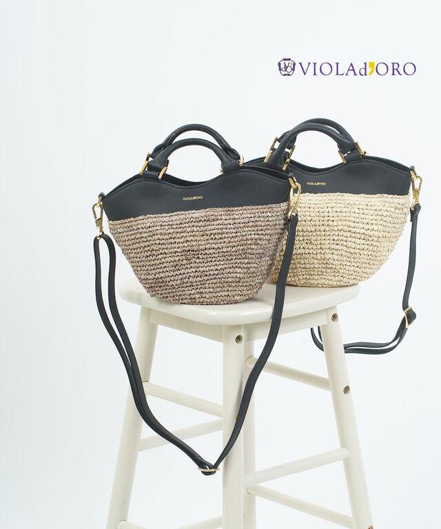 ヴィオラドーロ ラフィア 2WAYカゴバッグ SANDRO VIOLAd'ORO V-8888 国内正規品 2025春夏新作 送料無料