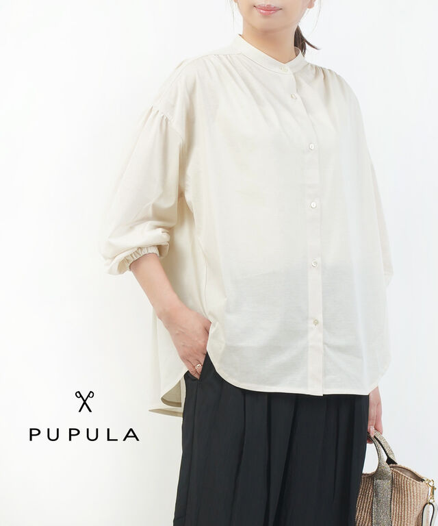 ププラ 長袖ブラウス PUPULA 157086 国内正規品 2025春夏新作 送料無料