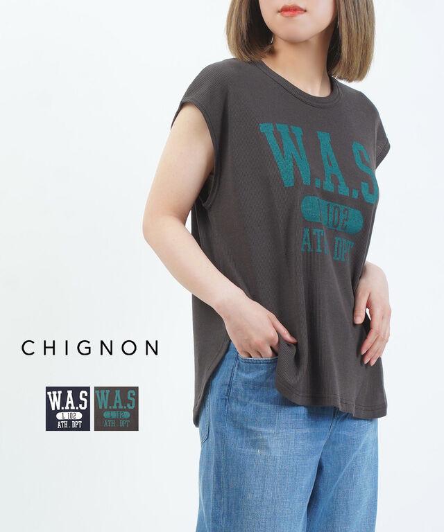 シニヨン ワッフルカレッジロゴT CHIGNON 8453-392KK 国内正規品 2025春夏新作 メール便可能商品[M便 5/5]