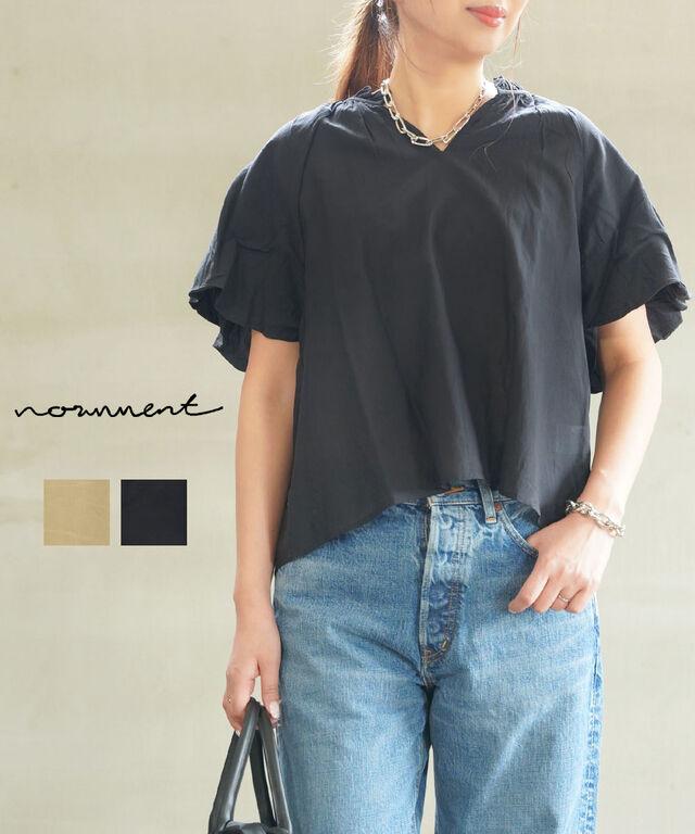 ノーメント ギャザーフレンチスリーブブラウス normment S25P-2226 国内正規品 2025秋冬新作 送料無料