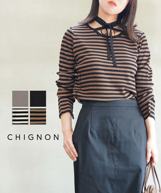 シニヨン 2WAYチョーカーニットプルオーバー CHIGNON 9554-080JR 国内正規品 2025秋冬新作 送料無料