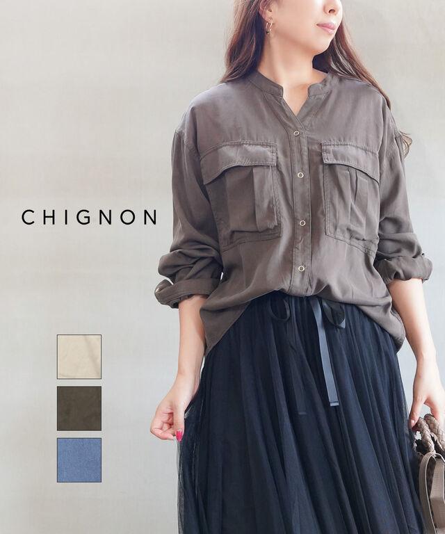 シニヨン ポケットデザイン加工シャツ CHIGNON 1554-048KK 国内正規品 2025秋冬新作 送料無料