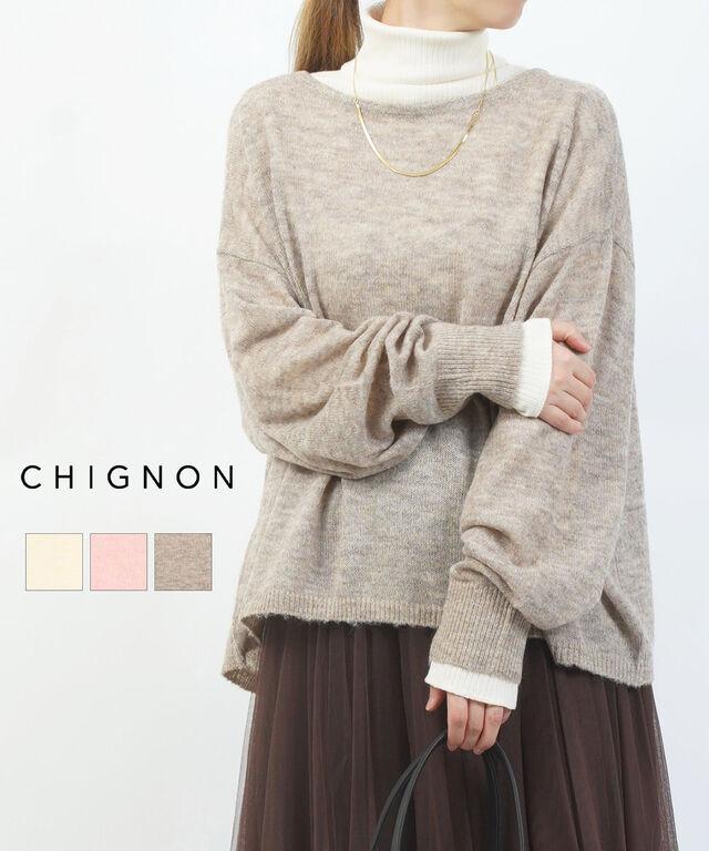 シニヨン シアーボリュームニットプルオーバー CHIGNON 9554-074JR 国内正規品 2025秋冬新作 送料無料