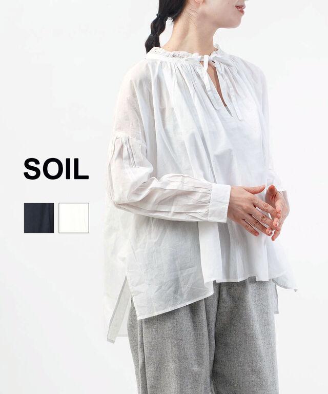 ソイル レースストリングカラーギャザーシャツ SOIL NSL25622 国内正規品 2025秋冬新作 送料無料