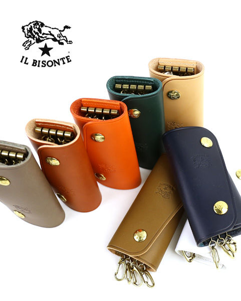 正規品IL BISONTE(イルビゾンテ) レザースナップボタンキーケース(L)・5412305250・0061402        レディース メンズ 男性 女性 父の日　誕生日プレゼント ギフト 新品