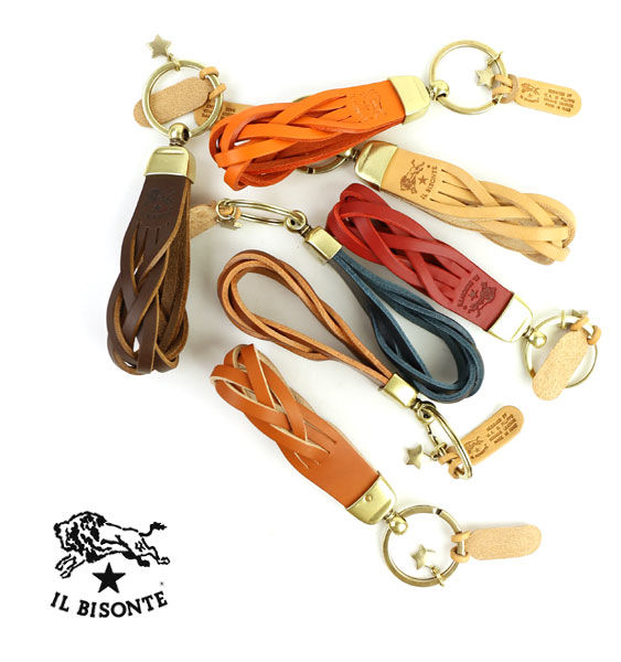 正規品.IL BISONTE(イルビゾンテ) レザーメッシュキーホルダー・5452404150・0061601【メール便可能3】    父の日    レディース メンズ 男性 女性 誕生日プレゼント ギフト 新品