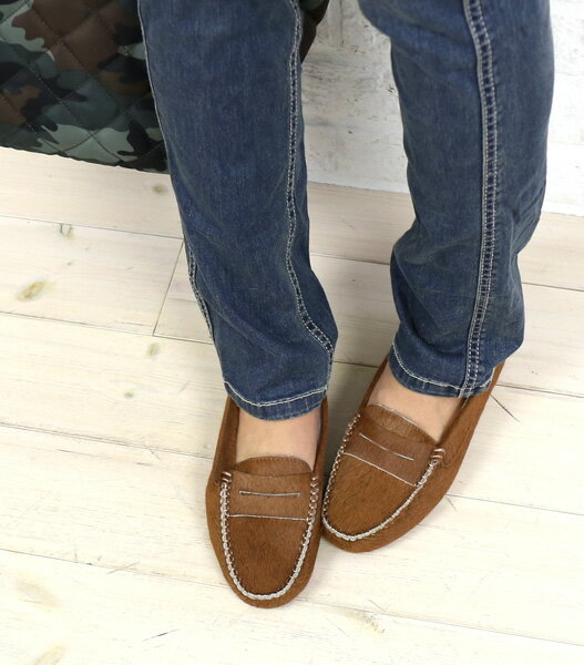 Jeffrey Campbell(ジェフリーキャンベル)レザー ポニーヘア フラット モカシンシューズ “MOCKY”・NJCB1351H-0341402    レディース 女性 誕生日プレゼント ギフト 正規品 新品