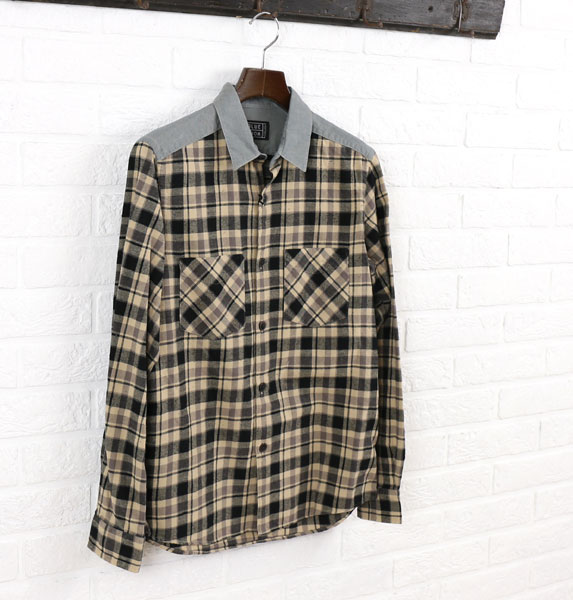 Blue Work(ブルーワーク) コットンヨーク切り替えチェック シャツ・54-01-54-01114・0171502    レディース 女性 誕生日プレゼント ギフト 正規品 新品