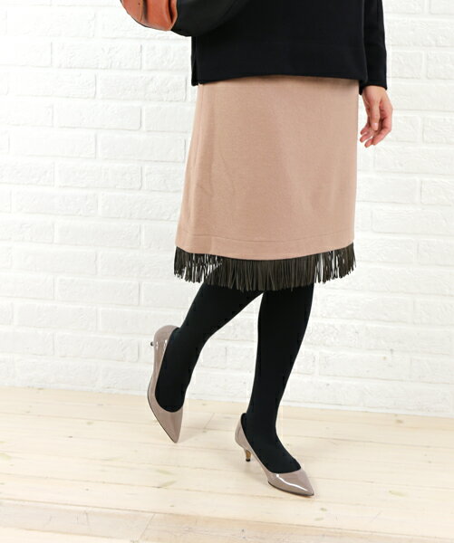 Dress apt.(ドレスアプト) ウール膝丈 フリンジ付きタイトスカート・10735・1991502    レディース 女性 誕生日プレゼント ギフト 正規品 新品