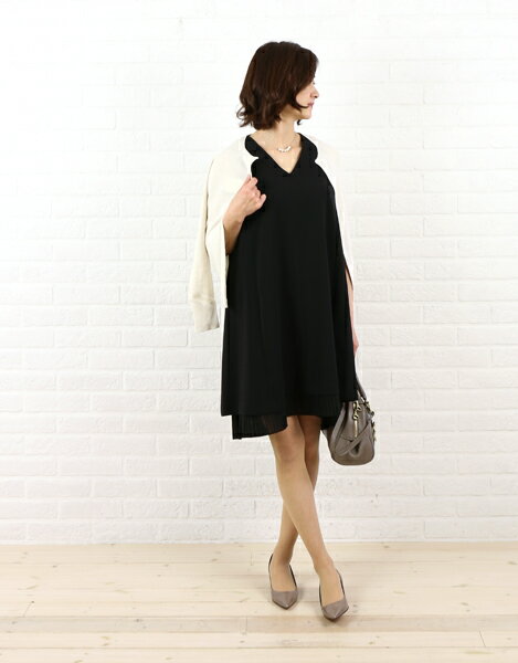 Dee Flavor(ディーフレイバー) ポリエステル裾プリーツ ノースリーブワンピース・260012・0501601    レディース 女性 誕生日プレゼント ギフト 正規品 新品